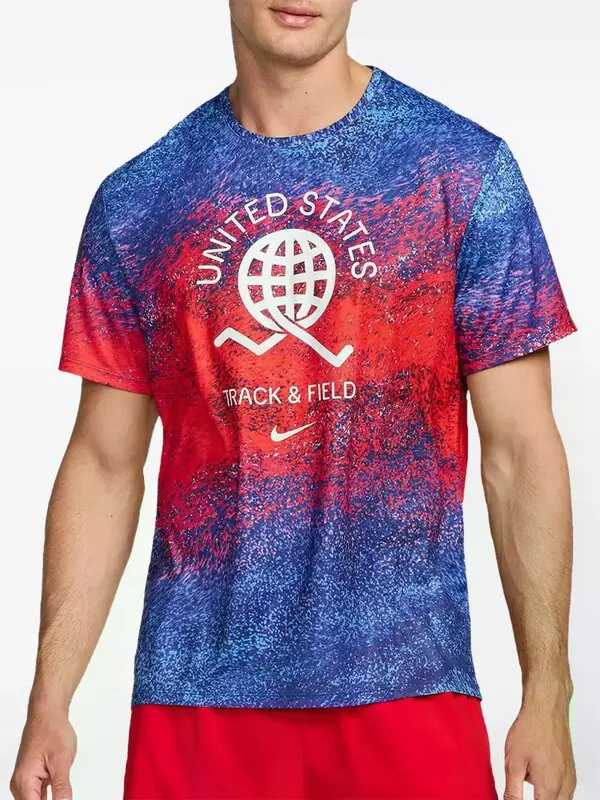 Nike Dri-fit Miler Printed T-shirt - Blue