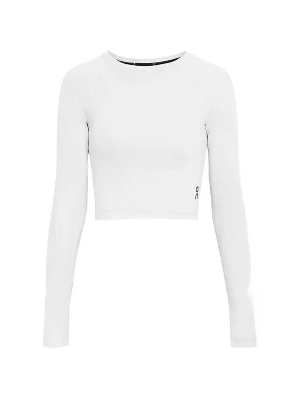 On Studio Cropped Long Sleeve T-shirt - White