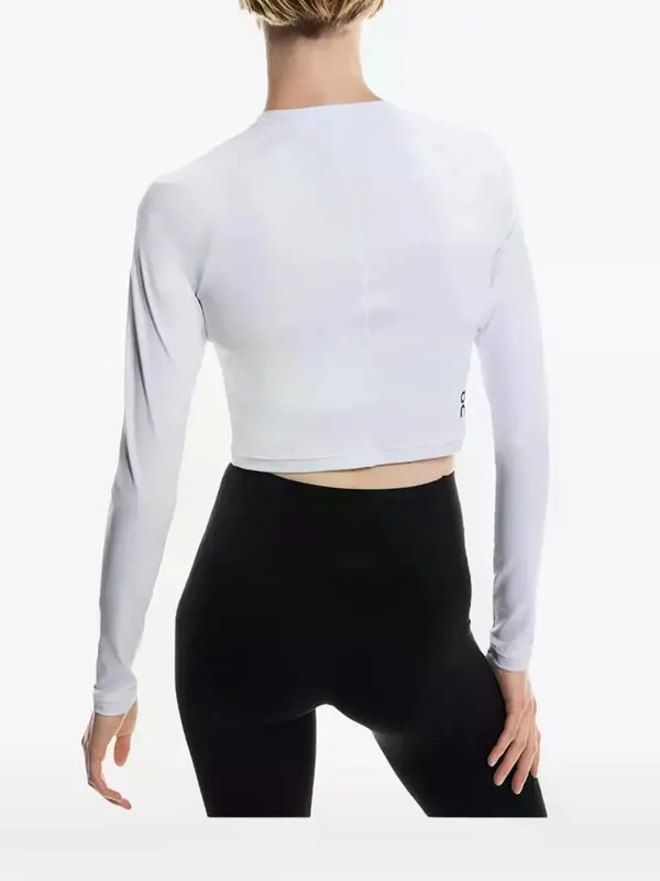 On Studio Cropped Long Sleeve T-shirt - White