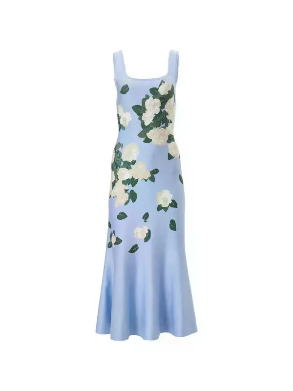 Carolina Herrera Floral Jacquard-knit Midi Dress