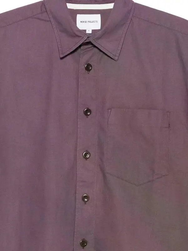 Norse Projects Espevik Short-sleeve Chest-pocket Shirt - Purple