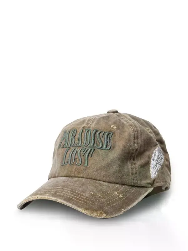 Alchemist Embroidered Distressed Baseball Cap - Brown