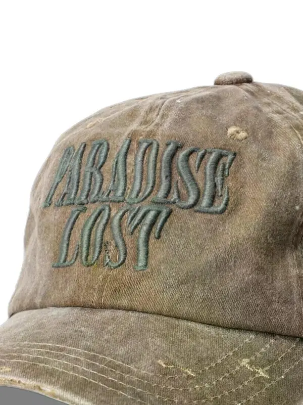 Alchemist Embroidered Distressed Baseball Cap - Brown