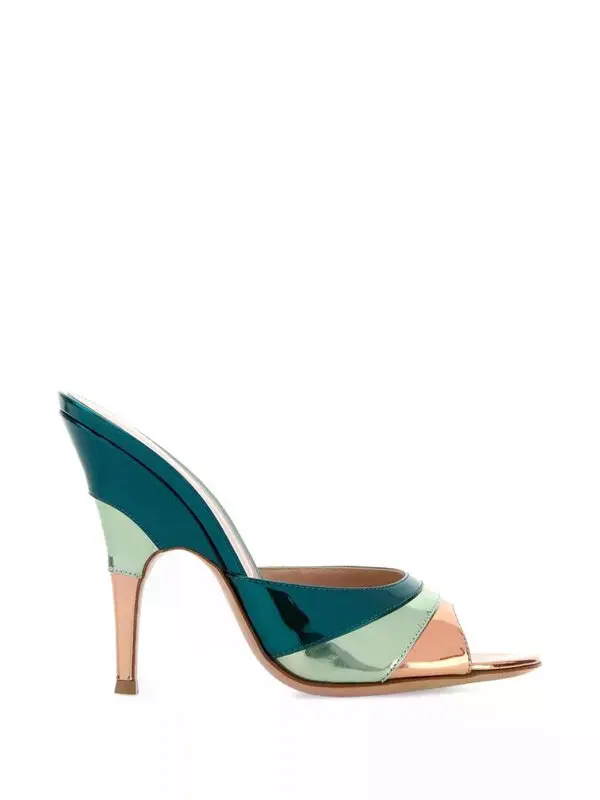 GIANVITO ROSSI Marea Metallic Paneled Sandals