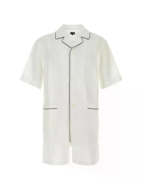 Zegna Piping-detail Linen Pyjamas - White