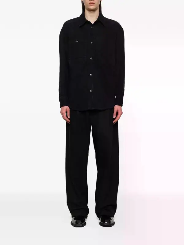 WOOYOUNGMI Logo-detail Denim Shirt - Black