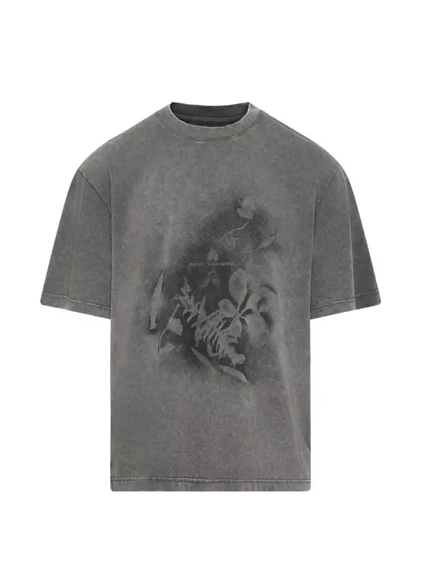 FENG CHEN WANG Spray-painted Plant-motif T-shirt