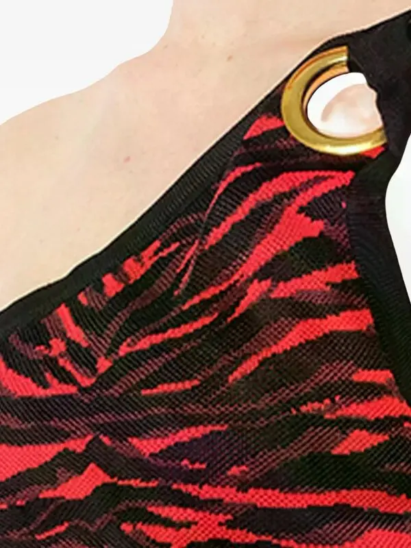 Balmain Tiger Print One-shoulder Dress