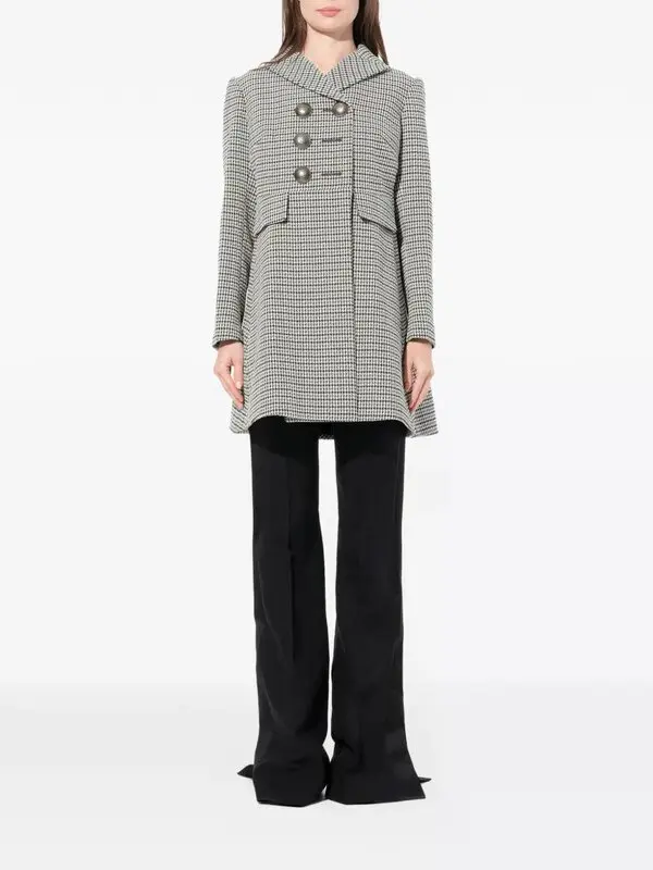 Alexander McQueen Houndstooth Double-breasted Coat