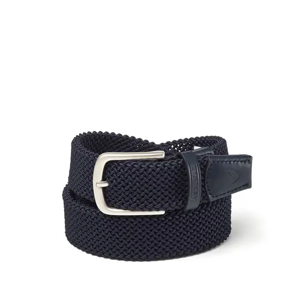 ASPINAL OF LONDON Woven Stretch Belt - Navy