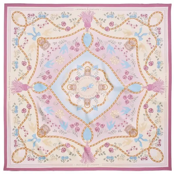 ASPINAL OF LONDON Mayfair® Songbird Silk Scarf In English Rose Pure Silk - Pink