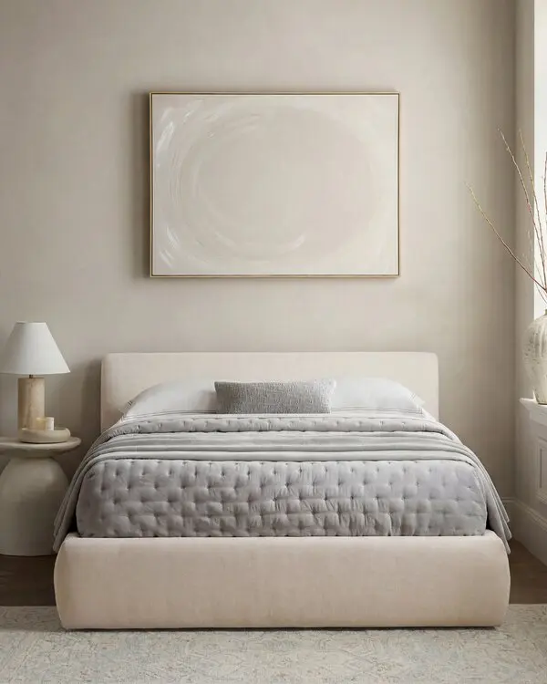 Quince Plush Low Profile Platform Bed - Ivory