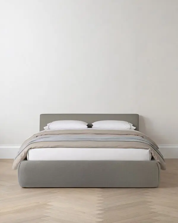 Quince Plush Low Profile Platform Bed - Silver