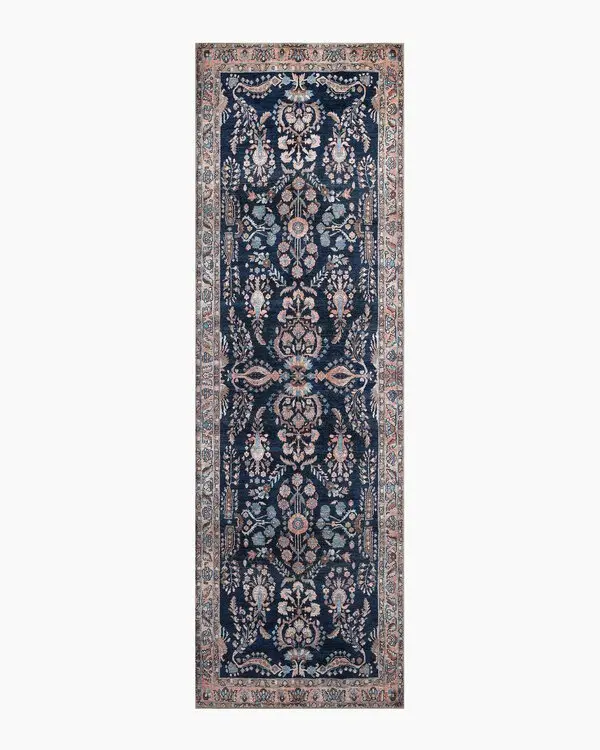 Quince Rosalie Washable Rug - Navy