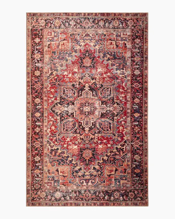 Quince Athena Washable Rug - Red