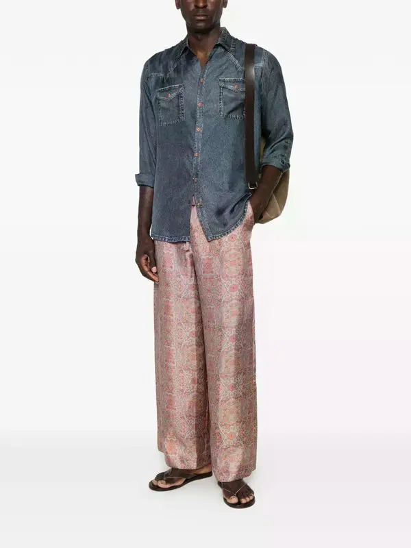 PIERRE-LOUIS MASCIA Paisley Print Wide-leg Palazzo Pants