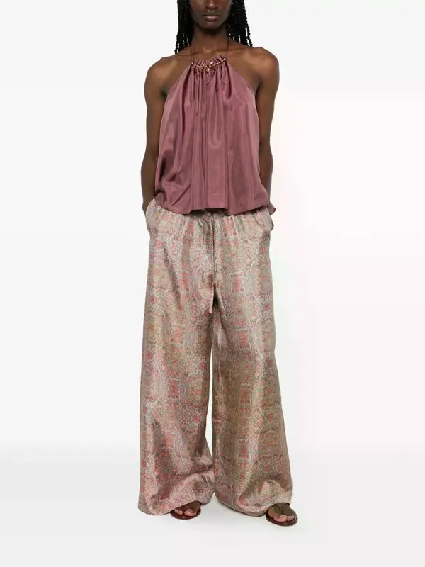 PIERRE-LOUIS MASCIA Paisley Print Wide-leg Palazzo Pants
