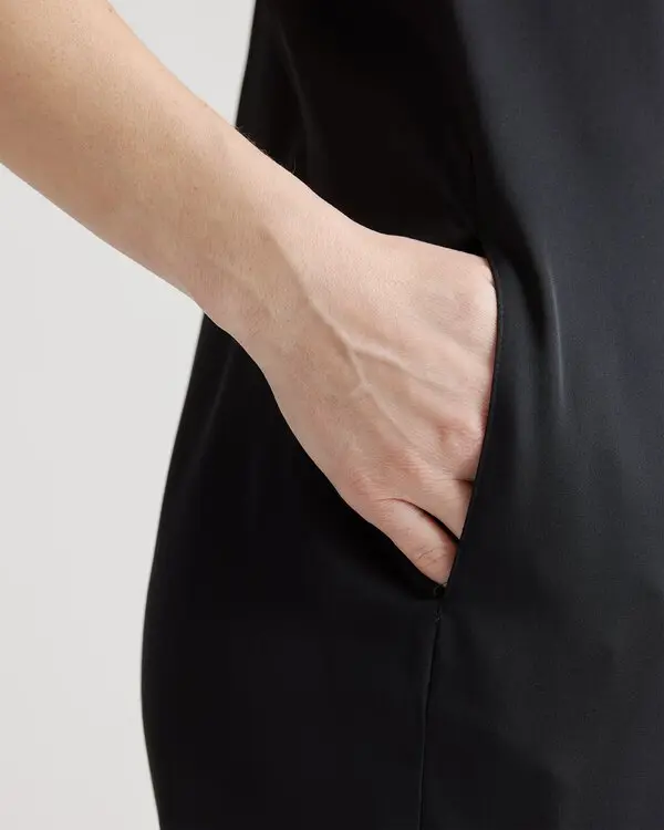 Quince Washable Stretch Silk Maternity Jumpsuit - Black
