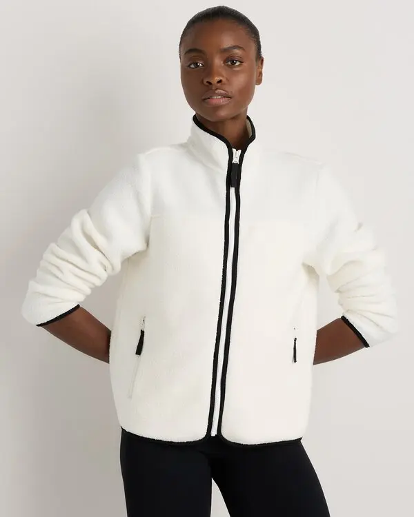 Quince Sherpa Full-zip Jacket - Frost/black