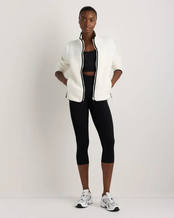 Quince Sherpa Full-zip Jacket - Frost/black