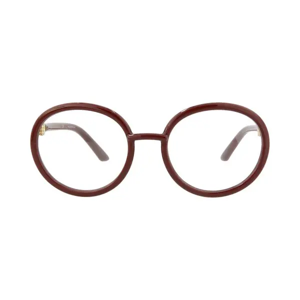 Gucci Round Frame Full Rim Eyeglasses - Red