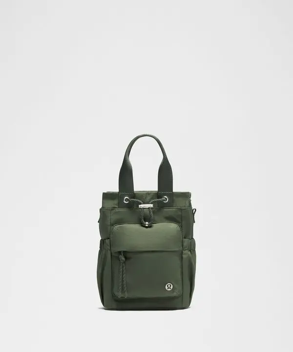 Lululemon Convertible Drawstring Bucket Bag Mini 5l - Sassy Sage/deep Forest/silver