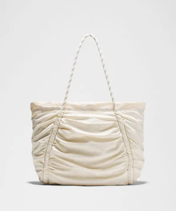 Lululemon Ruched Tote Bag - Light Ivory/silver
