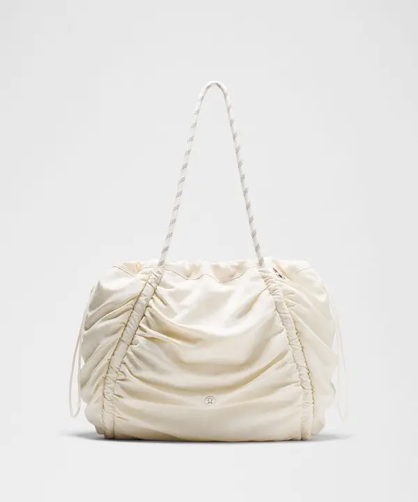 Lululemon Ruched Tote Bag - Light Ivory/silver