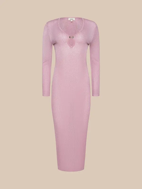 L'Agence Sydney Pointelle Knit Maxi Dress