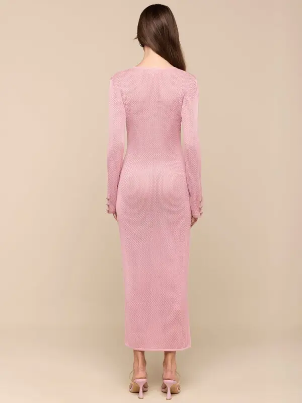 L'Agence Sydney Pointelle Knit Maxi Dress