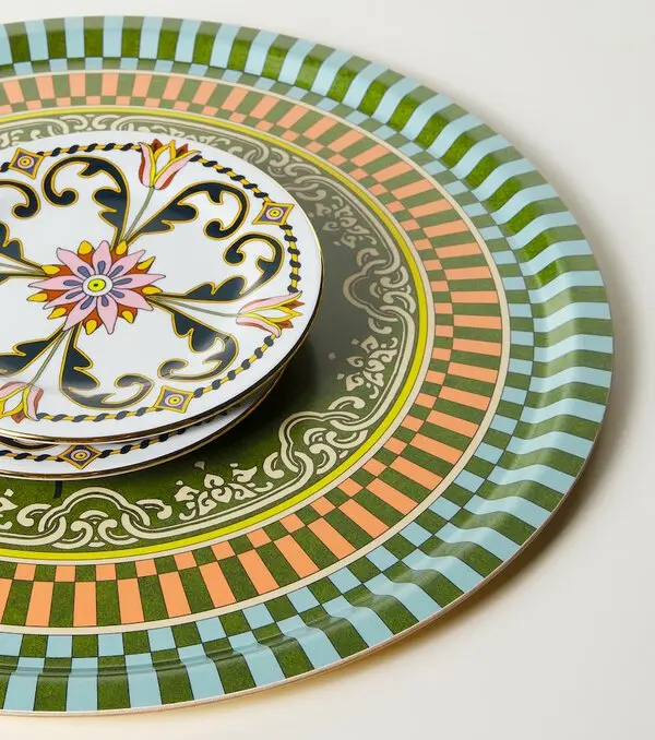 La DoubleJ Nymph Bloom Floral Birch Tray