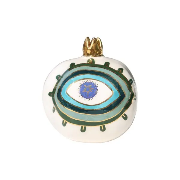SHERIE BOUTIK Green Eye Palm Tree Pomegranate Decoration - Green/red