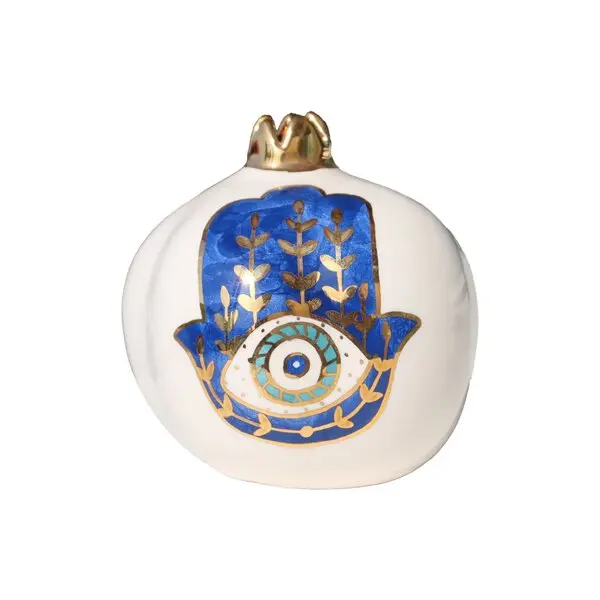 SHERIE BOUTIK Lapis Blue Khamsa Eye Pomegranate Decoration - Blue/red