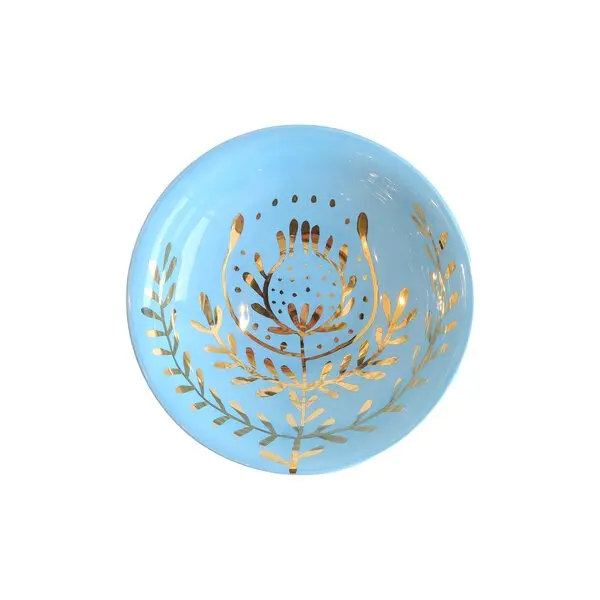 SHERIE BOUTIK Pomegranate Sky Blue Plate Bowl Large - Blue/red