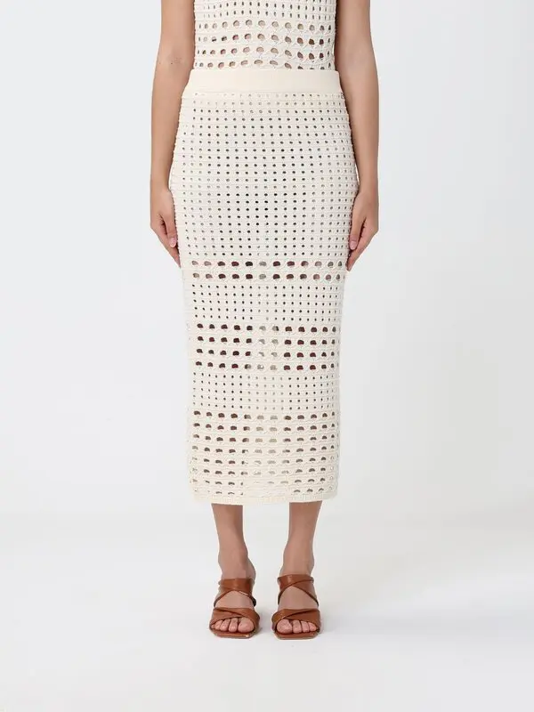 Liu Jo Crocheted Midi Skirt - White