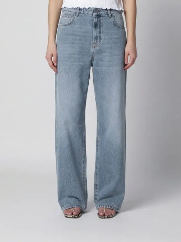 RÓHE Cotton Denim Palazzo Jeans - Blue