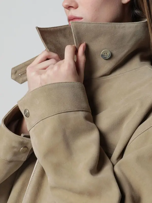HALFBOY Suede Leather Jacket With Zip Fastening