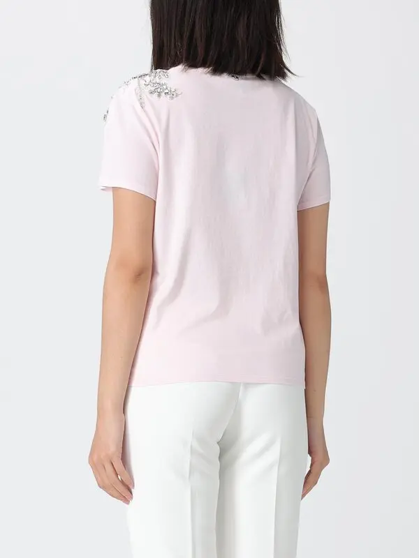 Liu Jo Crystal Embellished Cotton T-shirt - Pink