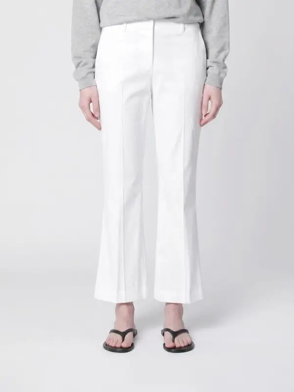 PT TORINO Gabardine Flared Trousers - White