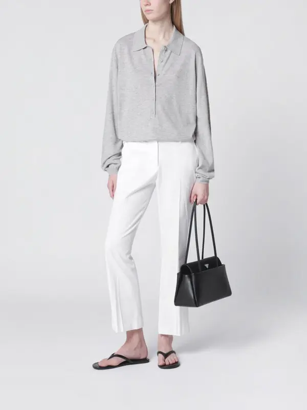 PT TORINO Gabardine Flared Trousers - White