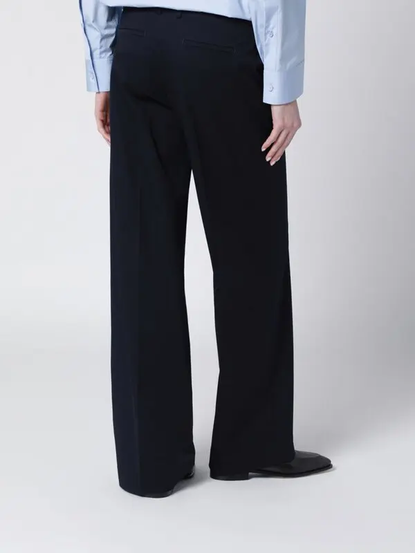 PT TORINO Stretch Cotton Palazzo Trousers - Blue