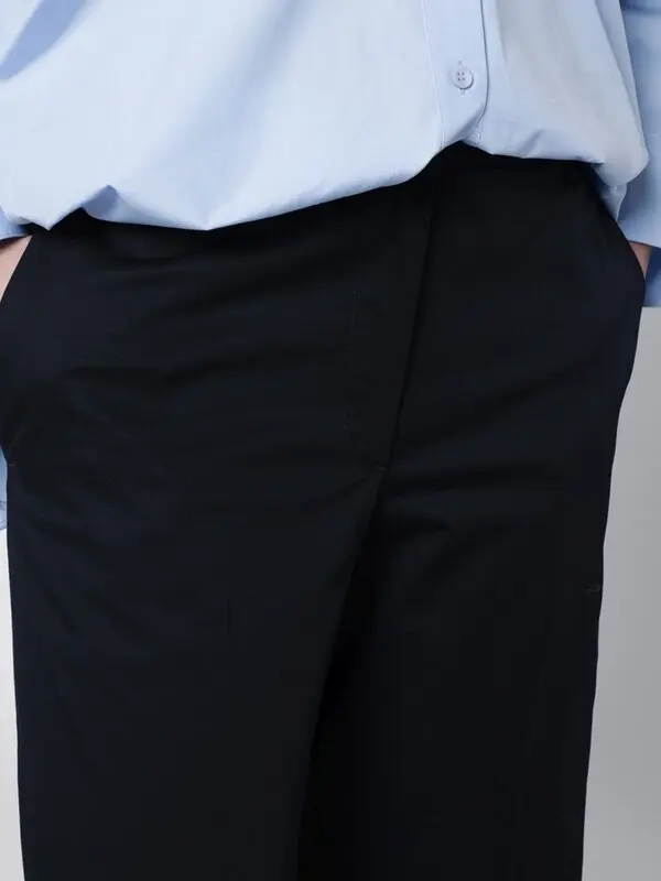 PT TORINO Stretch Cotton Palazzo Trousers - Blue