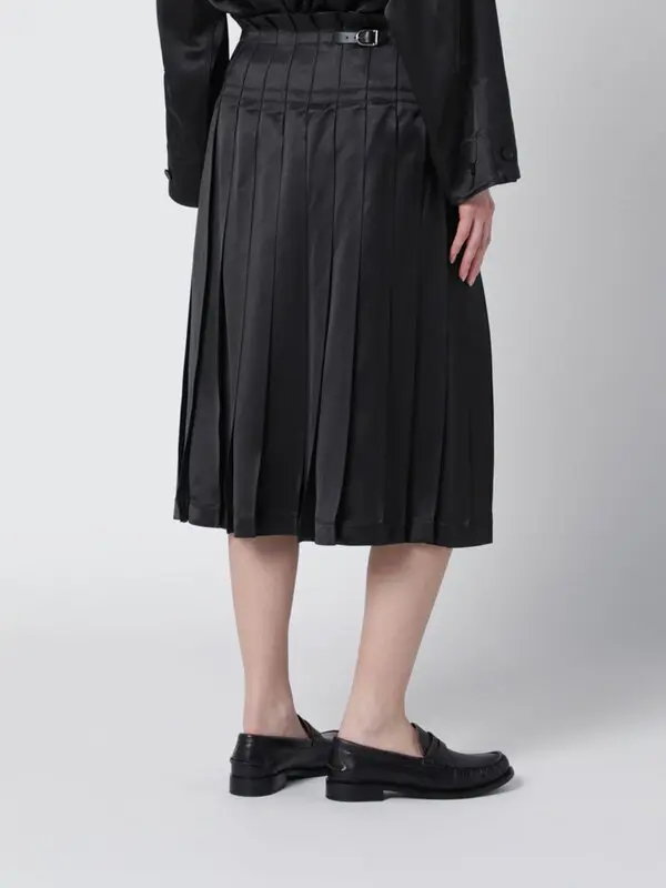 DURAZZI MILANO Pleated Satin Skirt
