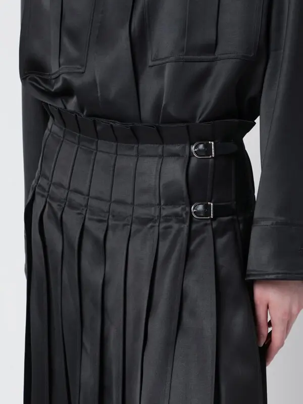 DURAZZI MILANO Pleated Satin Skirt