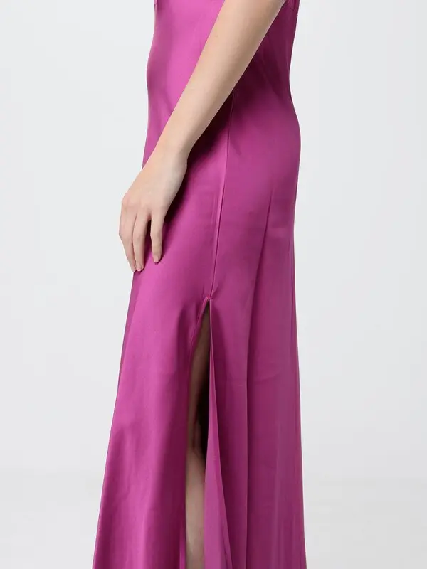 Liu Jo Long Satin Dress With Off-the-shoulder Design