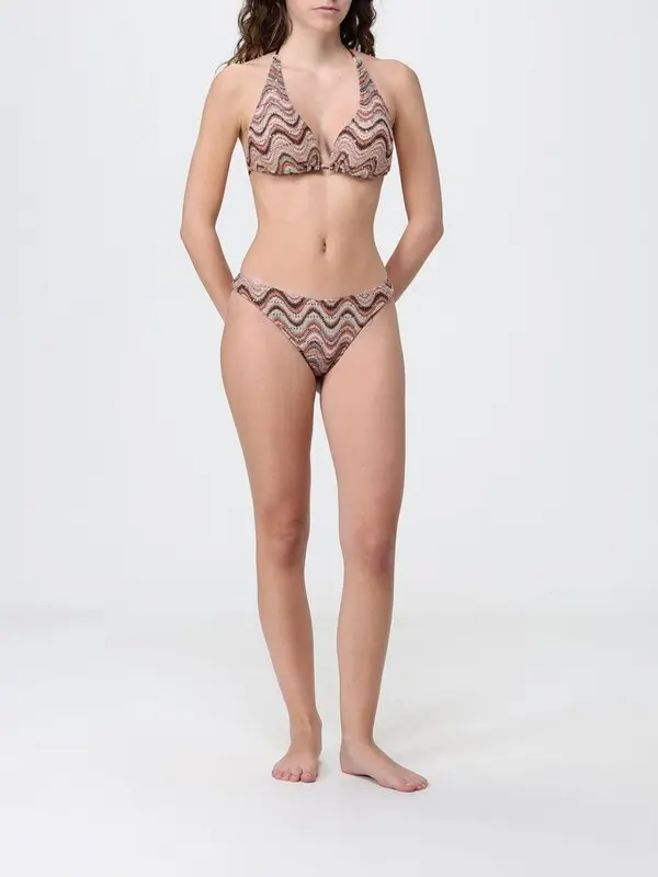 MC2 SAINT BARTH Embroidered Triangle Bikini Top - Brown