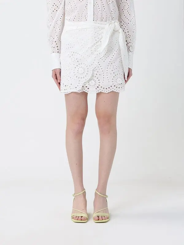 MC2 SAINT BARTH Sangallo Lace Wrap Mini Skirt - White