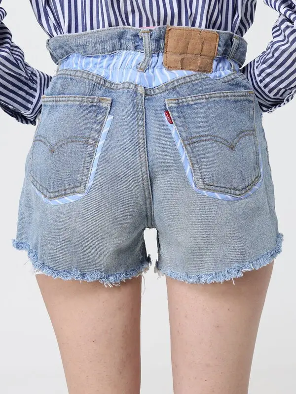 MC2 SAINT BARTH Denim Shorts With Animalier Inserts