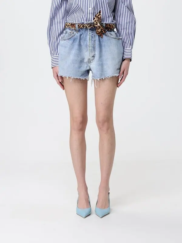 MC2 SAINT BARTH Denim Shorts With Leopard Print Accents