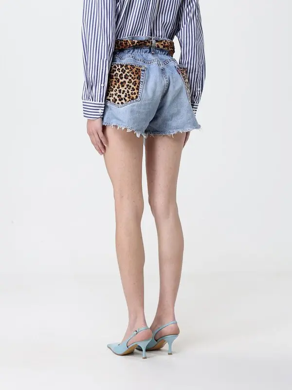 MC2 SAINT BARTH Denim Shorts With Leopard Print Accents